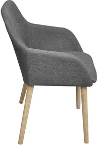 Jídelní židle 4 ks světle šedé textil a masivní dubové dřevo 270572