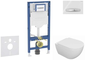 Geberit Duofix - Set předstěnové instalace, klozetu Oudee a sedátka softclose, tlačítko Sigma50, chrom/alpská bílá SANI11CA3126B