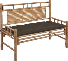 vidaXL Zahradní lavice s poduškou 120 cm bambus [3063892] Barva: taupe