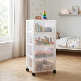 SUNDIS Úložný box se 4 zásuvkami, transparentní, ORGAMIX - MAXI