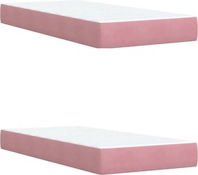 Box spring postel s matrací růžová 200x200 cm samet 3287841