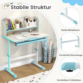 Costway Výškově nastavitelný psací stůl s naklápěcí deskou stolu a zásuvkou