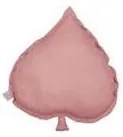 COTTON & SWEETS Polštářek Lněný list lípy sladká růžová, 43x38 cm