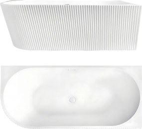 Rea Wenus, akrylová rohová vana 1700x800x575 mm, pravá, bílá s černou odtokovou zátkou, KPL-W6130