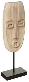 Dřevěná maska SAFARI, etnický motiv, přírodní hnědá, výška 46,5 cm