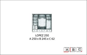 Arkos meble Skříň Lopez 250 Barva: Bílá/bílý lesk