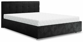 Manželská postel 180 cm Hermila (černá) (s roštem a úložným prostorem). 1046961