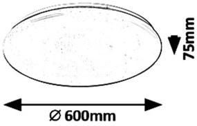 Rabalux 5450 - LED Stmívatelné stropní svítidlo DANNY LED/60W/230V + DO