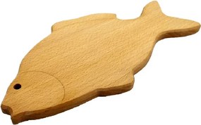 AMADEA Dřevěné prkénko ve tvaru kapra, masivní dřevo, 30x15x1,5 cm