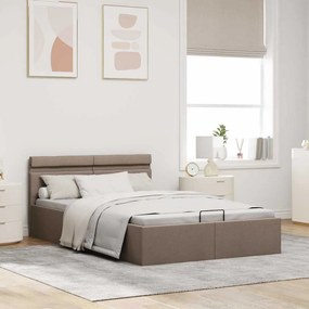 Rám postele LED s úložným prostorem taupe textil 120 x 200 cm 285626