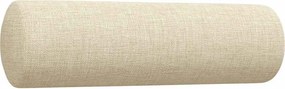 3dílná sedací souprava s podnožkou a polštáři krémová textil 3278345