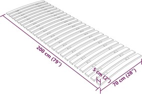 vidaXL Lamelový rošt postele s 24 lamelami 70 x 200 cm [340075]