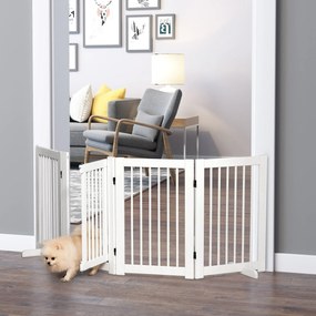 PawHut Freestanding Dog Barrier Gate s nohama 220 x 91 cm Dřevěná brána pro psy Bezpečnostní brána pro schody Dveřní ochranná brána pro schody, dveře…