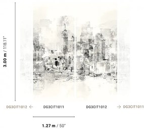 Šedá vliesová fototapeta na zeď, Město, DG3CIT1011, Wall Designs III, Khroma by Masureel