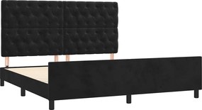 Rám postele bez matrace černý 160 x 200 cm samet 3125948