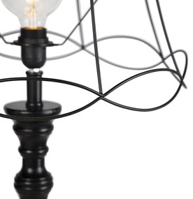 Stojací lampa černá s odstínem Granny Frame 45 cm - Classico