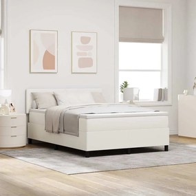 Postel s boxspringem s čelo Krémová a bílá 160 x 200 cm 3337521