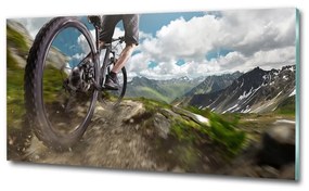 Wallmuralia Fotoobraz na skle Horská cyklistika 100x50