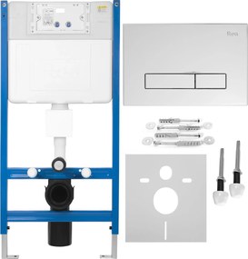 Rea Rea, Podomítkový WC systém K011A-Q + tlačítka HD Chrome, KPL-E9561