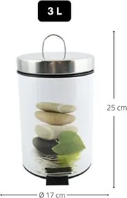 MSV FLEURS pedálový odpadkový koš 3 L Stone / ocel