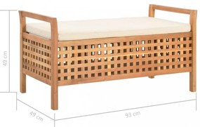 Úložná lavice ořechové dřevo / látka Dekorhome 93 cm