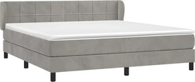 Box spring postel s matrací světle šedá 160x200 cm samet 3127499