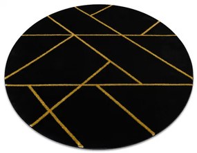 Dywany Luszczow Kusový koberec kulatý EMERALD EXCLUSIVE 1012 mramor, geometrický černý / zlato Rozměr koberce: 200 cm KRUH