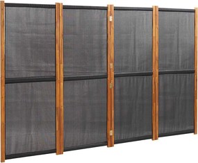 4dílný paraván černý 280 x 180 cm 319180