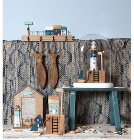 Fotorámeček ve tvaru domku s dekorací majáku Beach – 10x15 cm