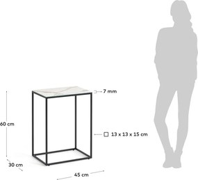 Odkládací stolek s keramickou deskou 30x45 cm Rewena – Kave Home