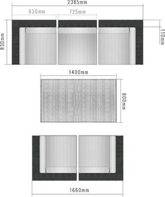 DEOKORK Ratanová variabilní sestava jídelní SEVILLA  pro 5 osoby (antracit)