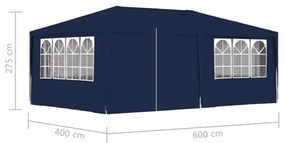 Zahradní party stan s bočnicemi 4 x 6 m Dekorhome Modrá