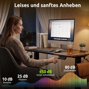 Costway Elektricky výškově nastavitelný stůl s LED ovládacím – 140 × 60 cm
