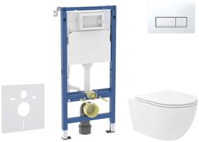 Geberit Duofix - Set předstěnové instalace, klozetu Oudee Vortex a sedátka softclose, tlačítko Delta50, alpská bílá SANI11CA3192B