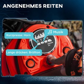 Elektrická motorka pro děti, 24V dětská motorka s klaksonem, světlem, s otočným plynem, 8-16 km/h, 8-12 let, červená