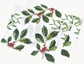 Sada prostírání ze lnu Holly & Mistletoe, 2 díly