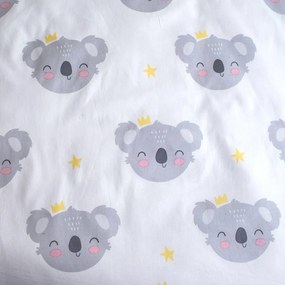 Šedé bavlněné dětské povlečení do postýlky 100x135 cm Koala "Sweet Dreams" – Jerry Fabrics