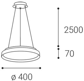 LED2 3274851D Moon, závěsné svítidlo, 36W LED 3000/4000K DALI, bílá, Ø40cm