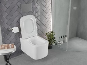 Mexen Vivo miska wc Rimless Tornado s pomalu padací deskou slim, duroplast, bílý lesk - 30610200T