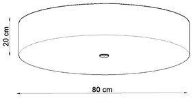 Stropní svítidlo Skala, 1x bílé textilní stínítko, (bílé sklo), (fi 80 cm)