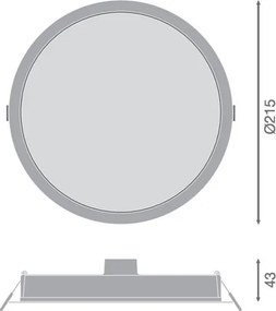 LED podhledové svítidlo LEDVANCE Downlight 215mm 24W 4000K neutrální bílá IP44