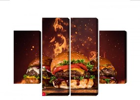 Vícedílný obraz Chutné Hamburgery Nedostatek Nedostatek Plátno Canvas 200x150
