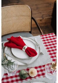 Lněný ubrus 140x140 cm Red Gingham – Linen Tales