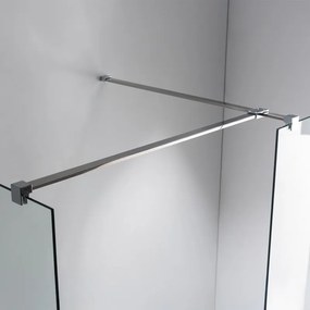 BPS-koupelny 2-dílná sprchová zástěna Walk-in HYD-SH07-D-CR 90x80, chrom/transparent - bez vaničky