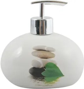 MSV JAVA Lingga dávkovač mýdla bílý s motivem / keramika / 360 ml