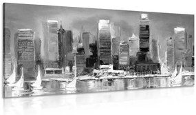 Obraz pobřežní město v černobílém provedení Varianta: 100x50