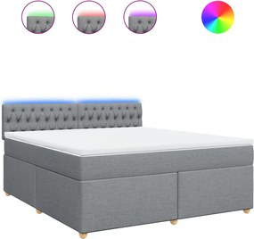 Box spring postel s matrací světle šedá 180 x 200 cm textil 3289066