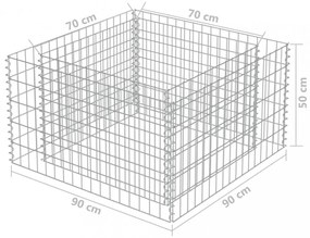 Gabionový vyvýšený záhon pozinkovaná ocel Dekorhome 270x50x100 cm