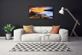 Obraz na plátně Kameny Moře Krajina 100x50 cm