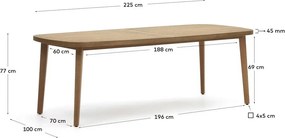 Zahradní jídelní stůl 100x225 cm Maset – Kave Home